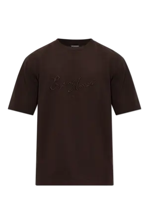 Emporio Armani T-shirt With Logo - Brown