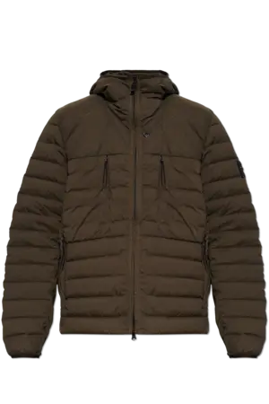 Stone Island Puffer Jacket With Hood - Brown