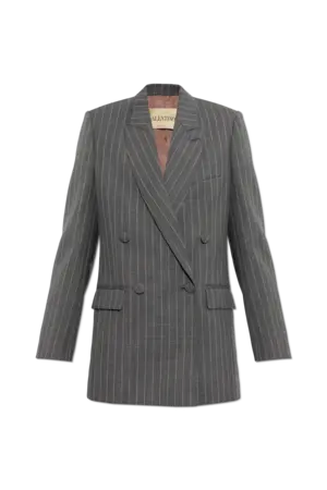 Valentino Garavani Double-breasted Pinstripe Blazer - Grey
