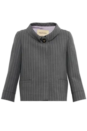 Valentino Garavani Pinstripe Pattern Blazer - Grey