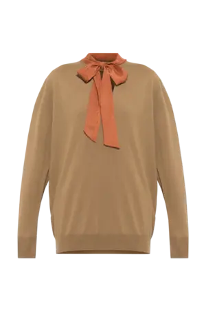 Valentino Garavani Wool Sweater With Contrasting Scarf Detail