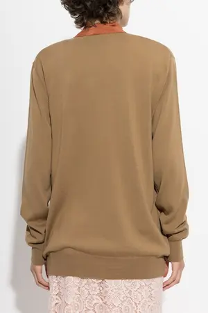 Valentino Garavani Wool Sweater With Contrasting Scarf Detail