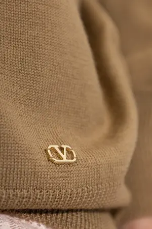 Valentino Garavani Wool Sweater With Contrasting Scarf Detail