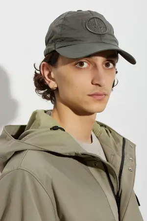 Stone Island Baseball Cap With Compass Emblem - Green