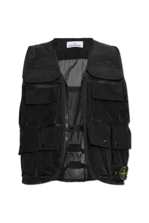 Stone Island Vest With Pockets - Black