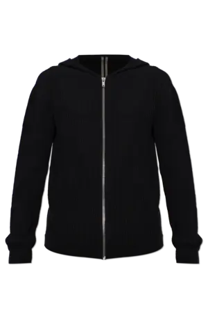 Rick Owens Wool Cardigan With Hood - Black