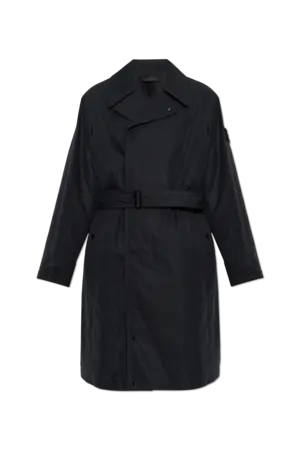 Stone Island Coat With Logo Patch - Black