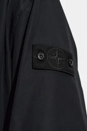 Stone Island Coat With Logo Patch