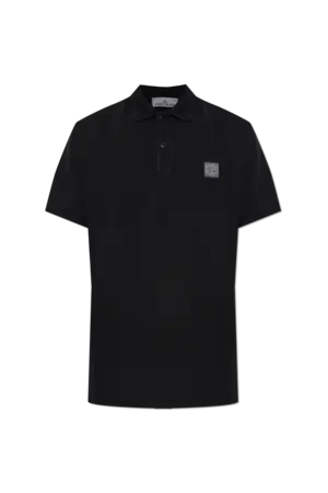 Stone Island Polo With Logo - Black
