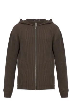 Rick Owens Wool Cardigan With Hood - Brown