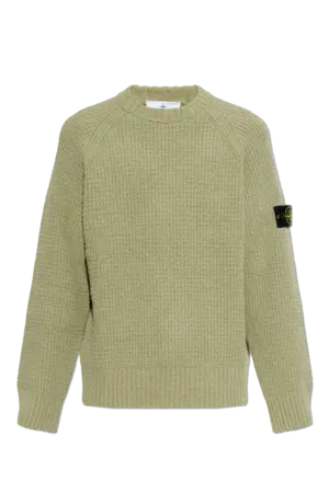 Stone Island Sweater With Logo Patch - Green