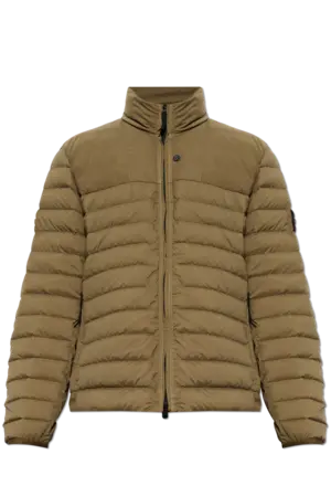 Stone Island Puffer Jacket With Logo Patch - Green