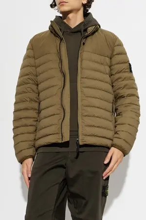 Stone Island Puffer Jacket With Logo Patch