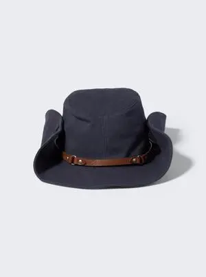 Miu Miu Drill Cowboy Hat Hematite Blue