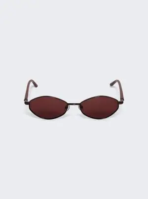 Jacquemus Sirocco Sunglasses Metallic Brown And Bordeaux - Pink