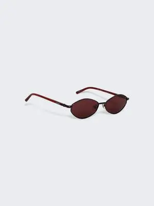 Jacquemus Sirocco Sunglasses Metallic Brown And Bordeaux