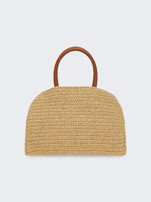 FERRAGAMO Raffia Hug Handbag - Natural