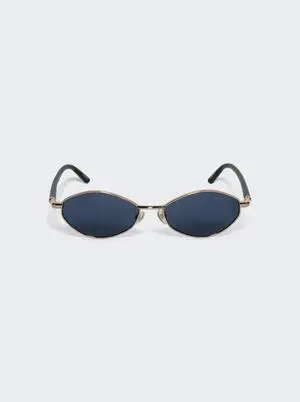 Jacquemus Sirocco Sunglasses Gold And Navy - Blue