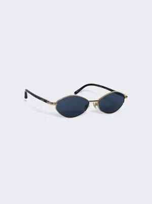 Jacquemus Sirocco Sunglasses Gold And Navy