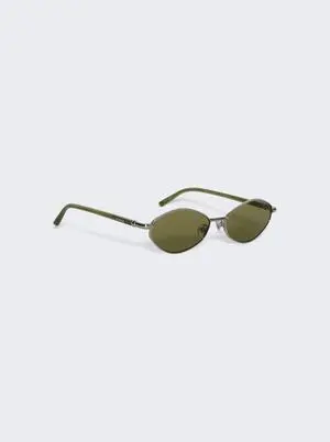 Jacquemus Sirocco Sunglasses Silver And Khaki