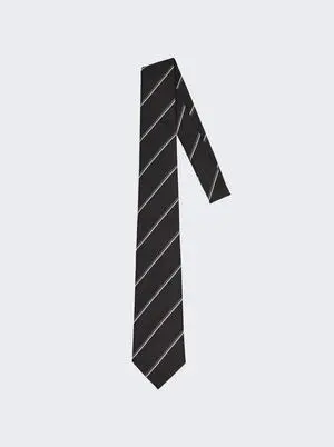 Saint Laurent Striped Silk Tie