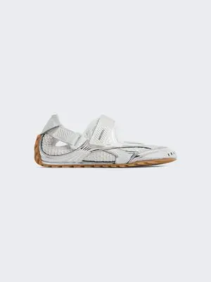 Bottega Veneta Orbit Flash Mary-jane Sneaker And Optic White - Silver