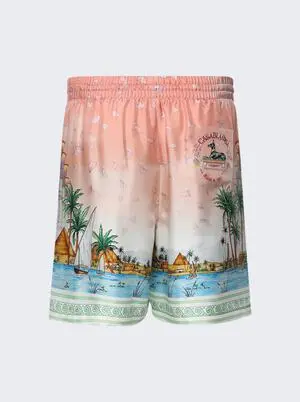 Casablanca Ethereal Silk Shorts Multicolor