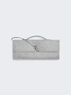 Bottega Veneta Andiamo Crystal Clutch Bag - White