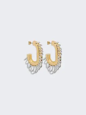 Rabanne Punk Xl Link Earrings And Silver - Gold