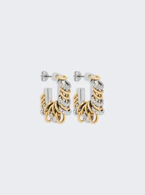 Rabanne Small Punk Xl Link Earrings Silver And