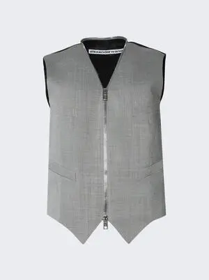 Alexander Wang Tailored Vest With Wraparound Zipper Light Heather