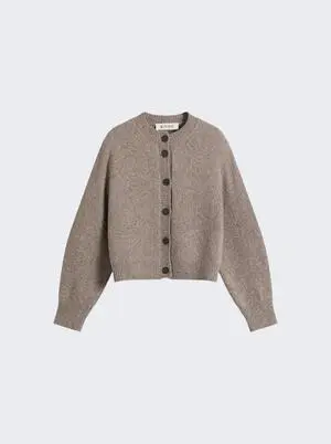 RÃHE Statement Mouline Cardigan Dark Taupe Melange - Grey