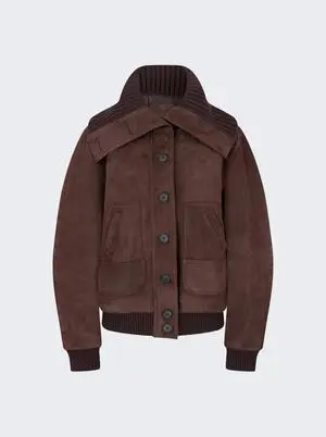 Attico Bomber Jacket Dark - Brown