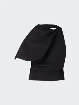 RÃHE Draped Open Back Top Night - Black