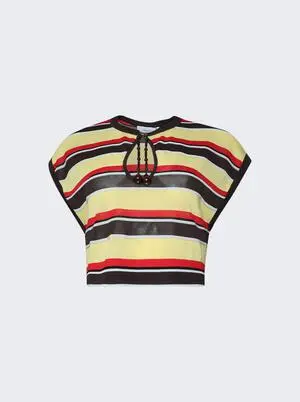 Rabanne Striped Knit Top Yellow