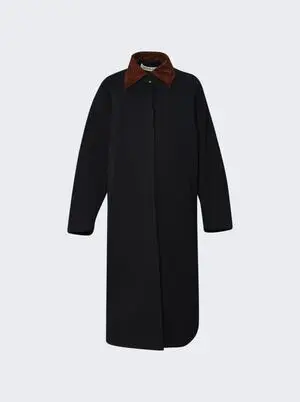 RÓHE Suede Collar Wool Coat