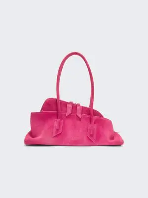 Attico 'la Passeggiata Small' Top Handle Bag Ice White Leather Pink