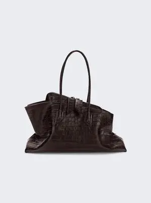Attico La Passeggiata Medium' Top Handle Bag Suede - Brown