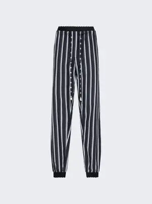 Attico Striped Pants White And Navy Blue - Multi