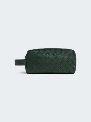 Bottega Veneta Intrecciato Travel Pouch Alpi Green - Black