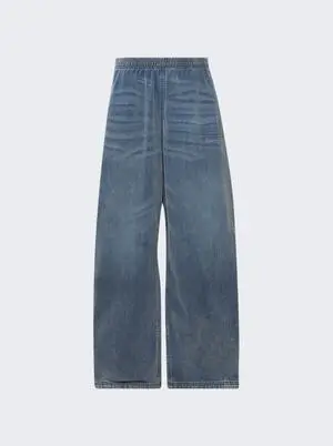 Alexander Wang Brushed Denim Sweatpant With Elasticated Waist Washed Light - Blue