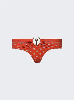 Christopher Esber Bandana Ruched Orbit Brief Carnelian Bandana Print - Multi