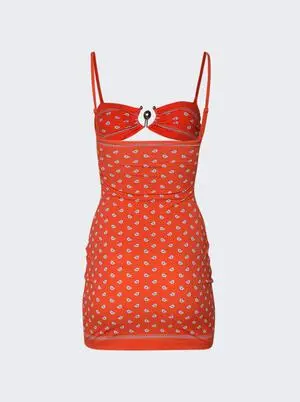 Christopher Esber Bandana Ruched Orbit Mini Dress Carnelian Bandana Print
