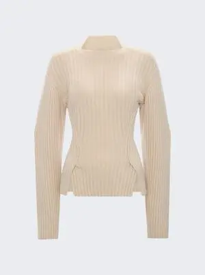 Victoria Beckham Ribbed Knit Sweater Elderflower