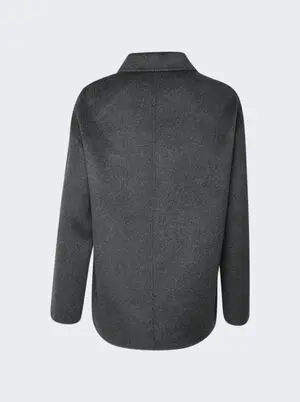 RÃHE Double-faced Wool Manderin Jacket Dark Melange