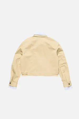 Acne Studios Layered Twill Jacket With Striped Underlayer