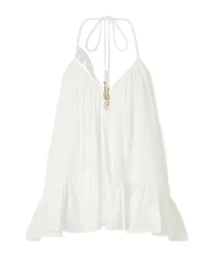 Zimmermann Embellished Polka-dot Cotton Tank