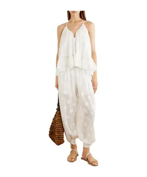 Zimmermann Embellished Polka-dot Cotton Tank