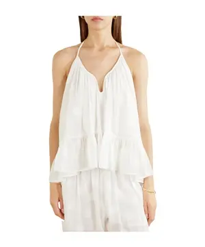 Zimmermann Embellished Polka-dot Cotton Tank