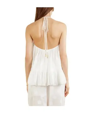 Zimmermann Embellished Polka-dot Cotton Tank